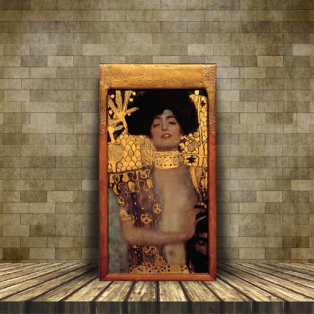 Gustav Klimt Reproduction Canvas Poster Print, Judith and Holofernes Woman Painting Decoration ...