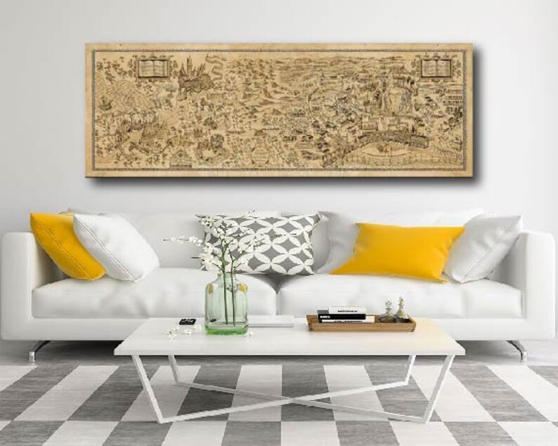 Harry World Map Canvas Poster Print, Map Digital, Magical World Wall ...