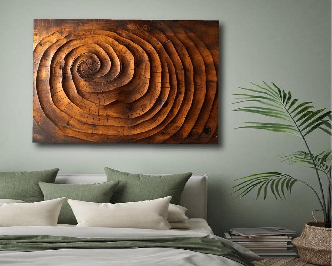 Wood Wave Pattern Canvas Poster Print, Geometric Wood Designs, Wood Art ...