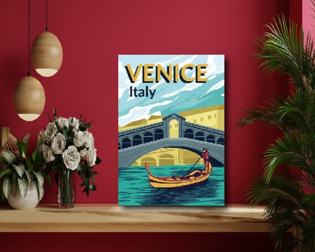 Venice Travel Canvas Poster Print, Venezia Italy Art Print, Venice ...