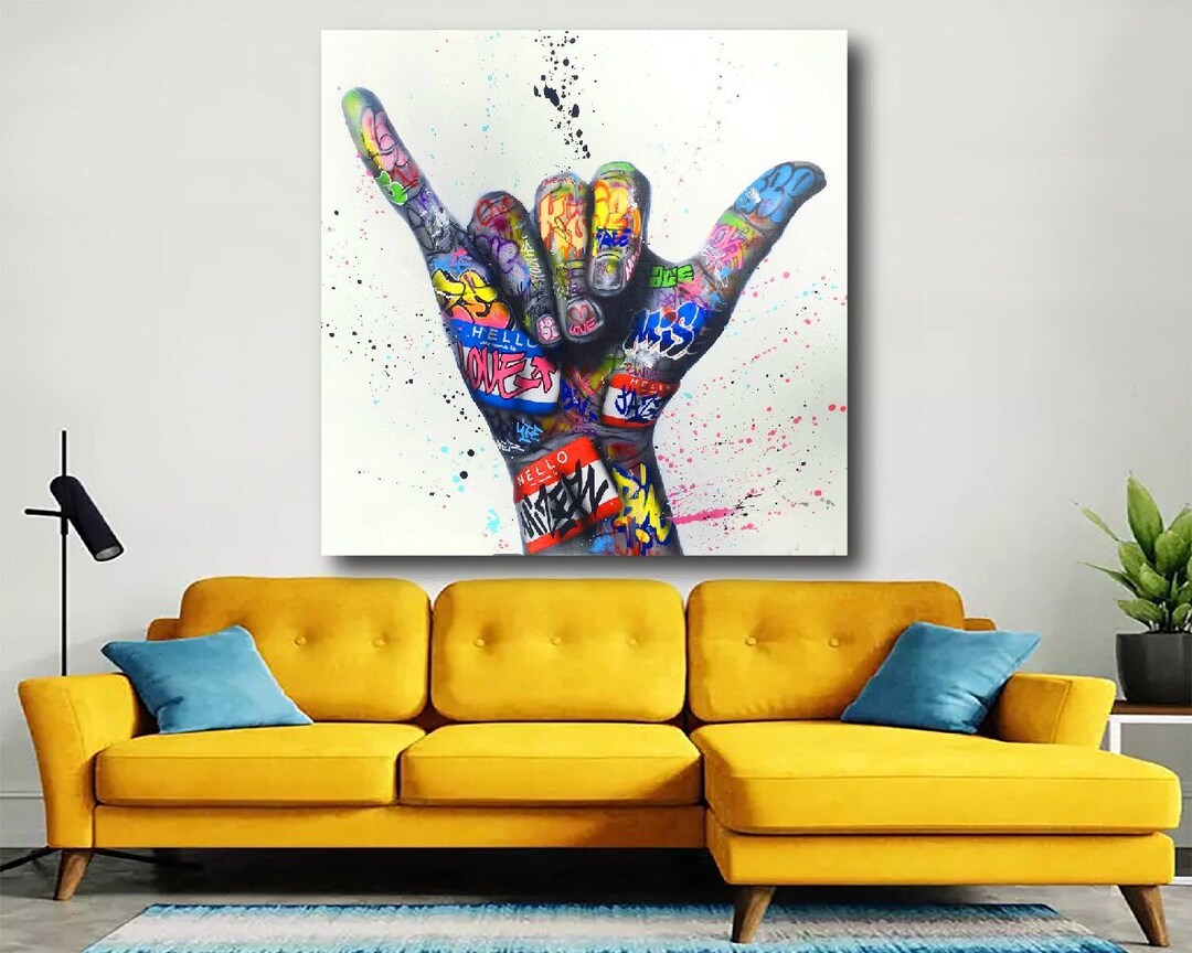 Graffiti Hand Signature Canvas Poster Print, Pop Culture Wall Art ...