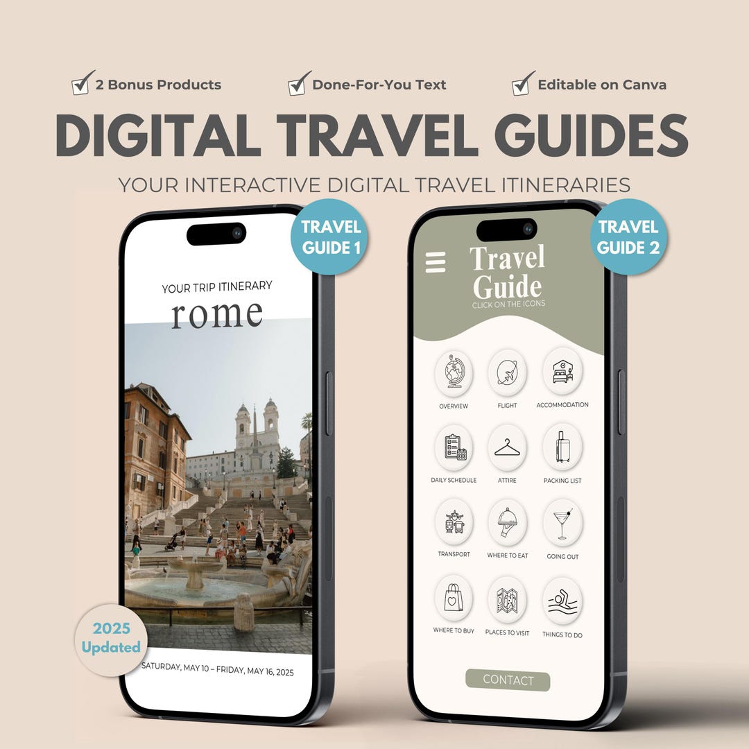 Interactive Travel Itinerary + Italy Digital Travel Guide | Canva ...