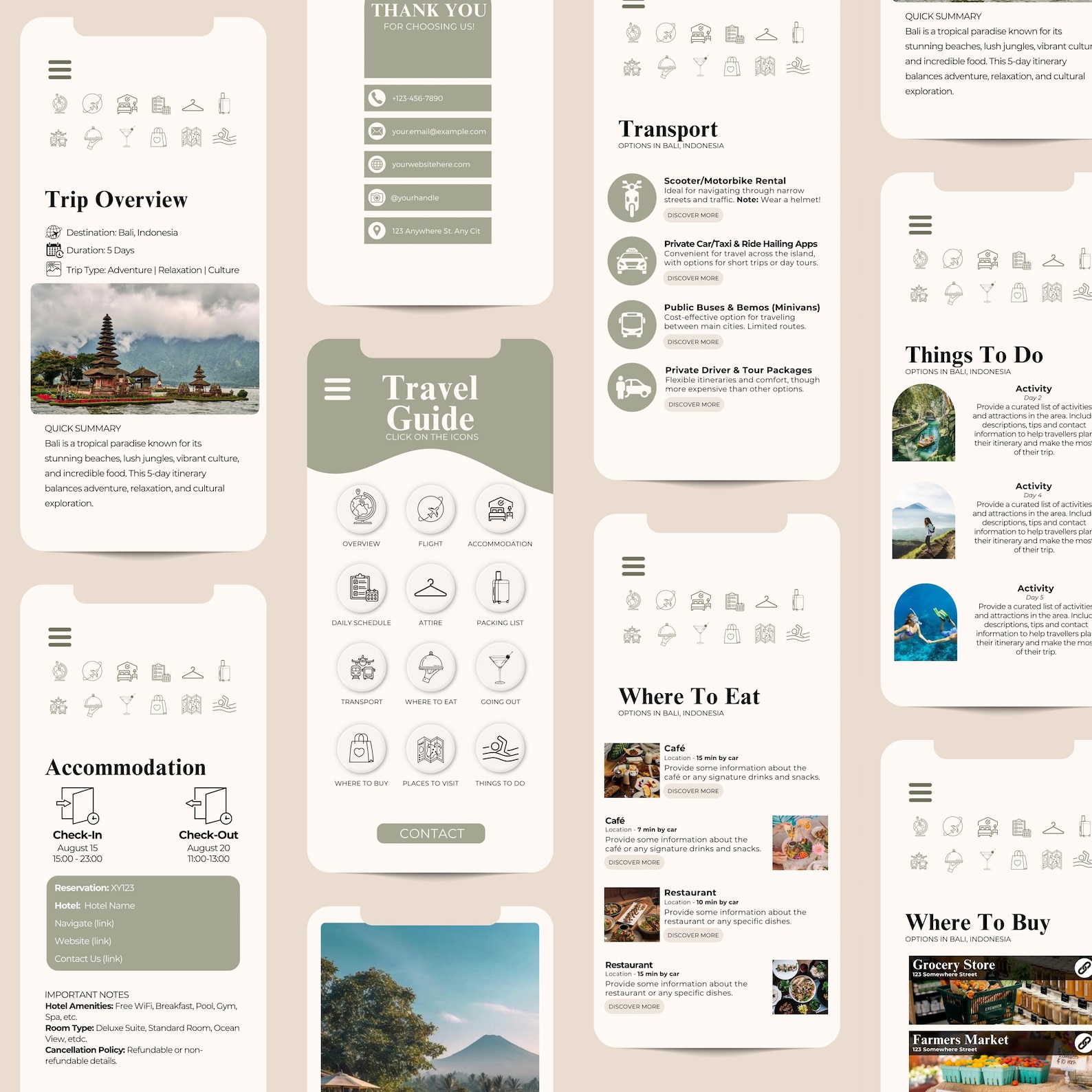 Interactive Digital Travel Guide | Customizable Canva Itinerary ...