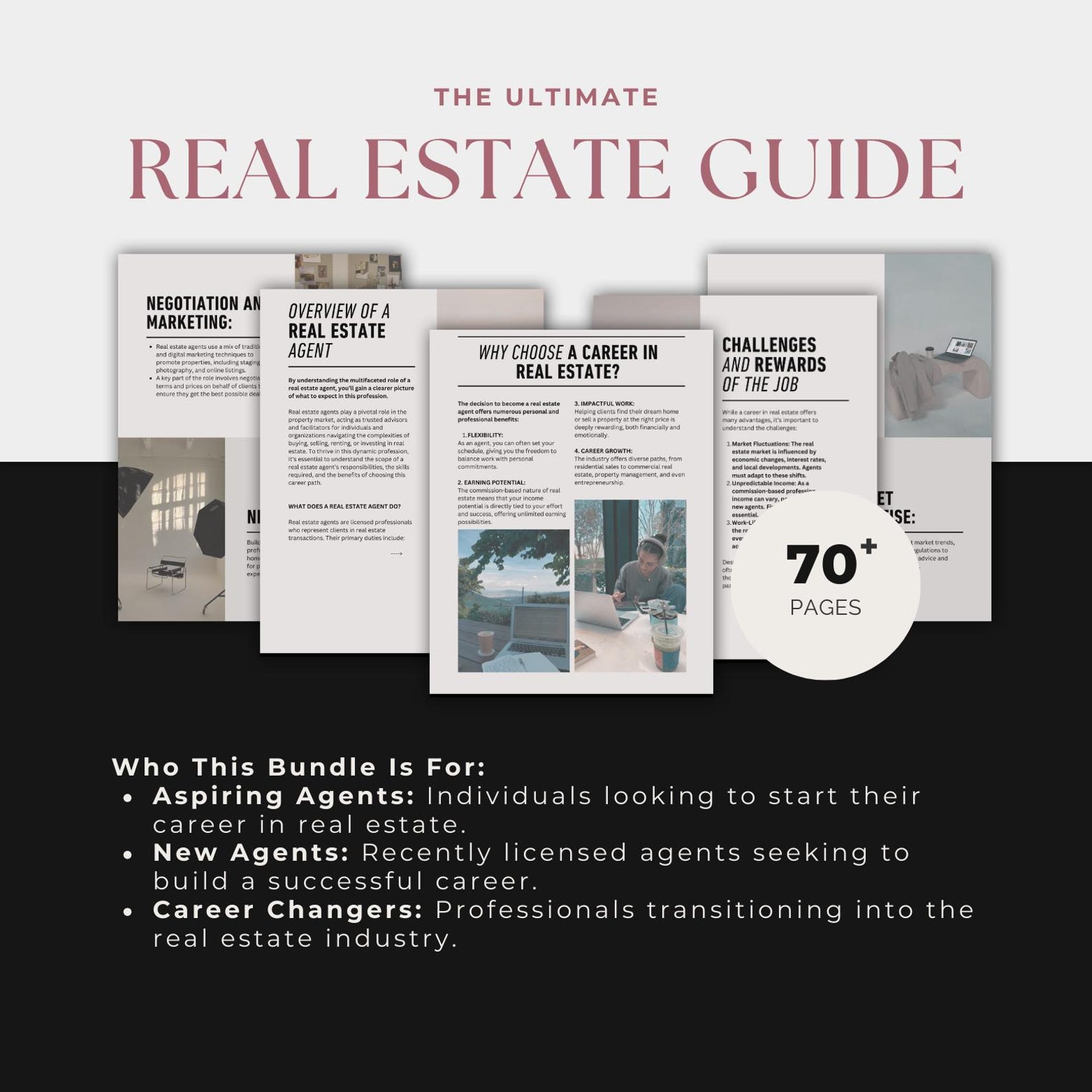 How to Become Real Estate Agent Guide: Real Estate PLR MRR, Side Hustle ...