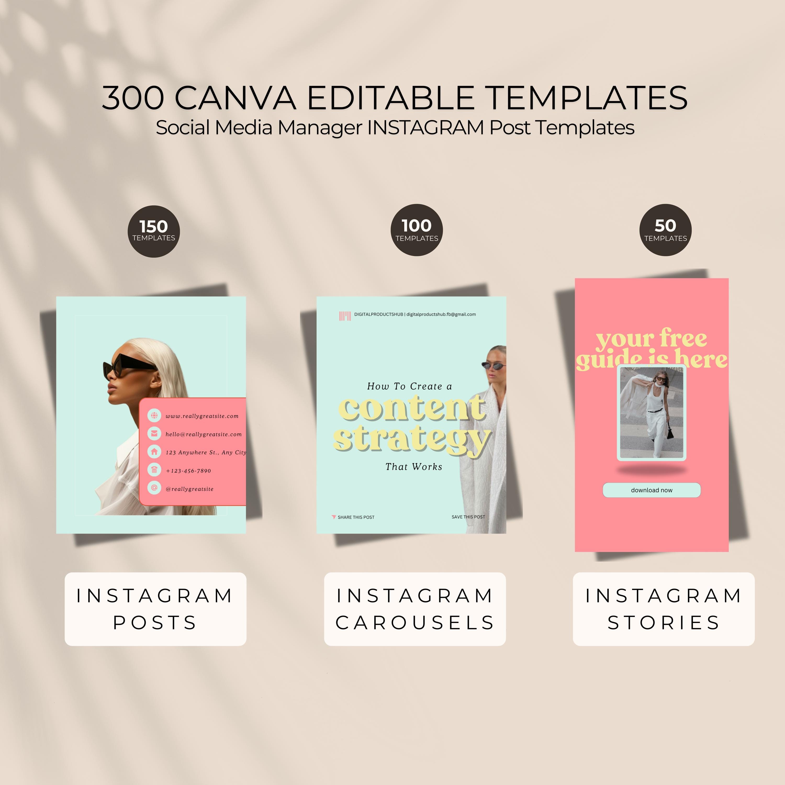 Social Media Manager Templates, SMM Bundle, Editable Feminine Business ...