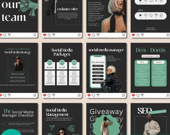 Social Media Manager Templates, SMM Bundle, SMM Planner, Canva Editable ...