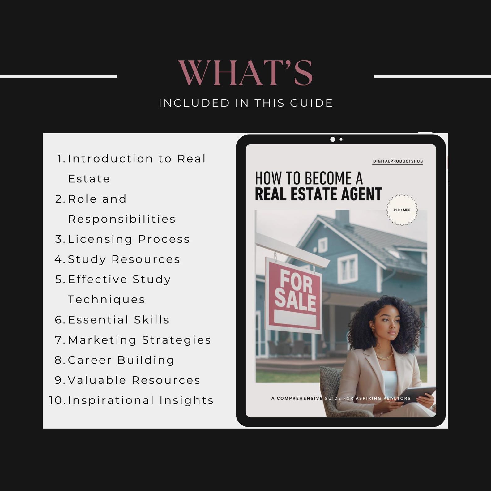 How to Become Real Estate Agent Guide: Real Estate PLR MRR, Side Hustle ...