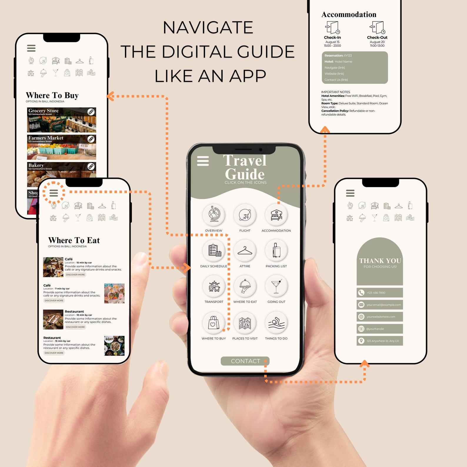 Interactive Digital Travel Guide Template | Customizable Canva ...