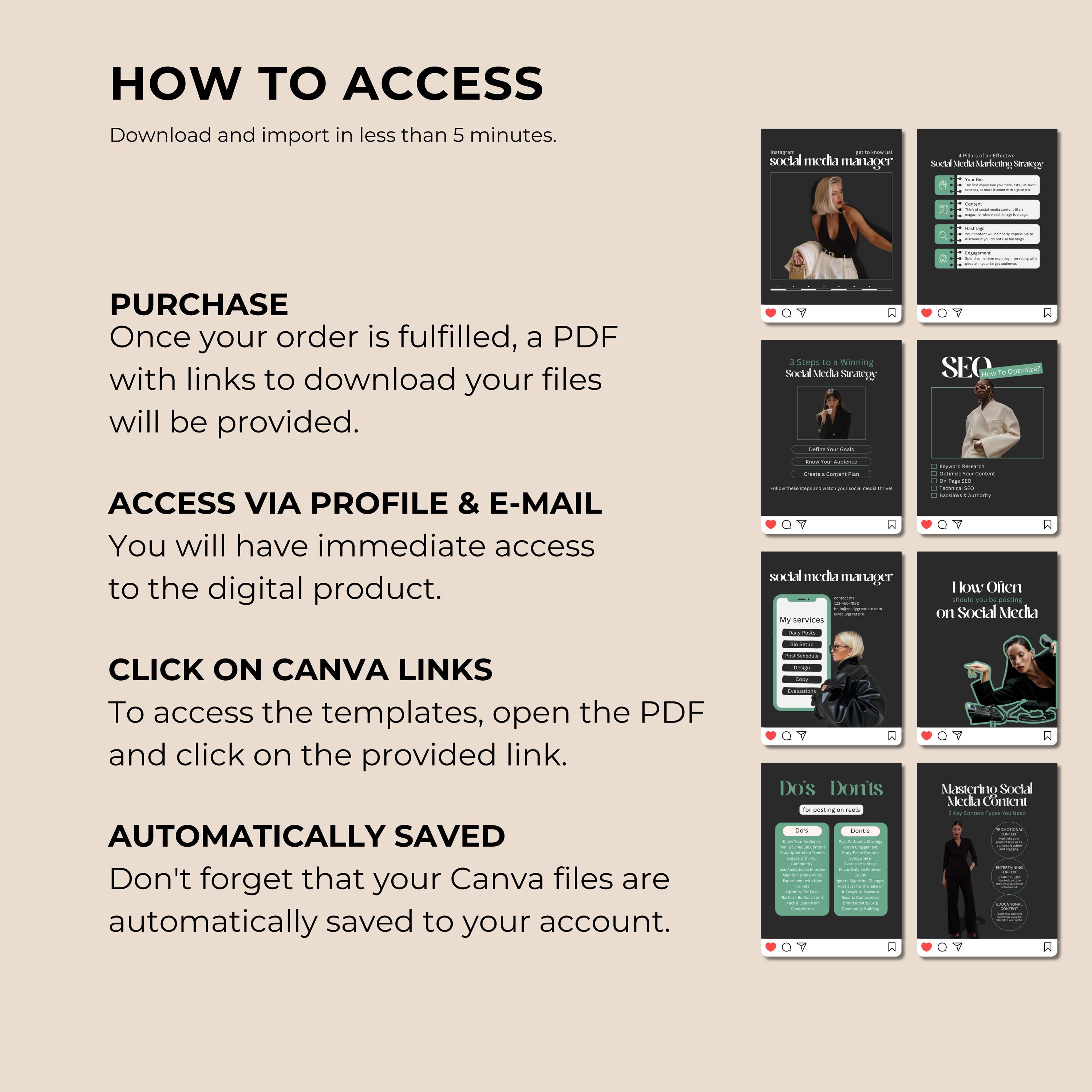 Social Media Manager Templates, SMM Bundle, SMM Planner, Canva Editable ...