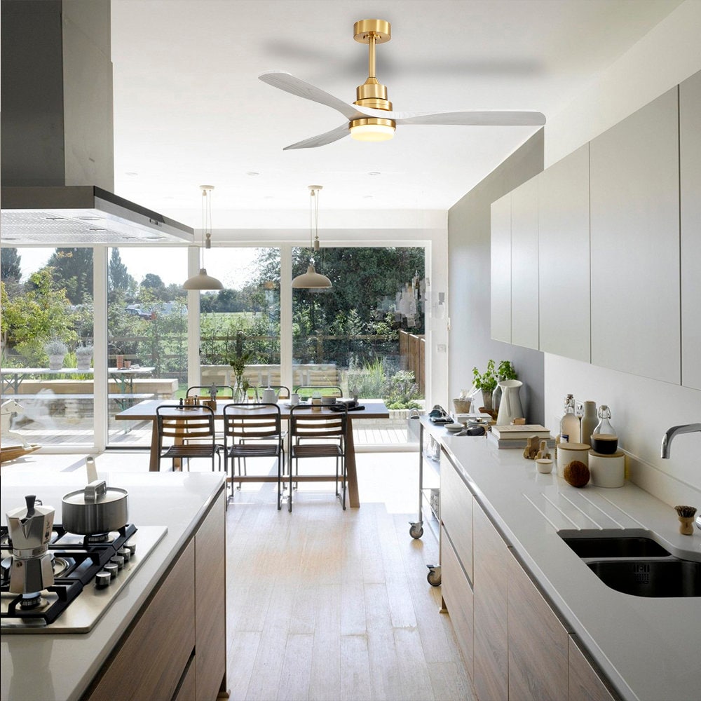 52 Ceiling Fan With Light and Remote Modern Pendant Light Wood ...