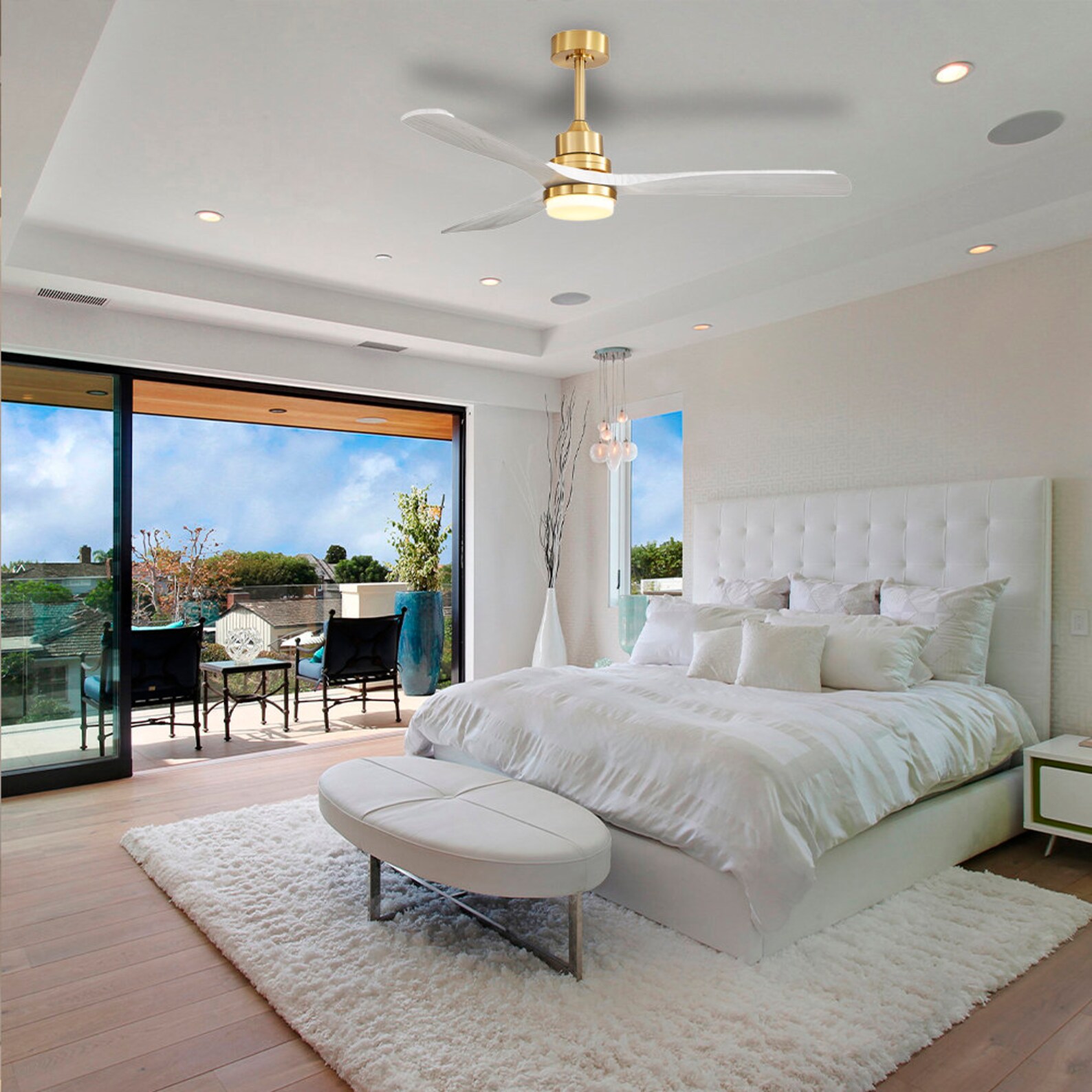 52 Ceiling Fan With Light and Remote Modern Pendant Light Wood ...