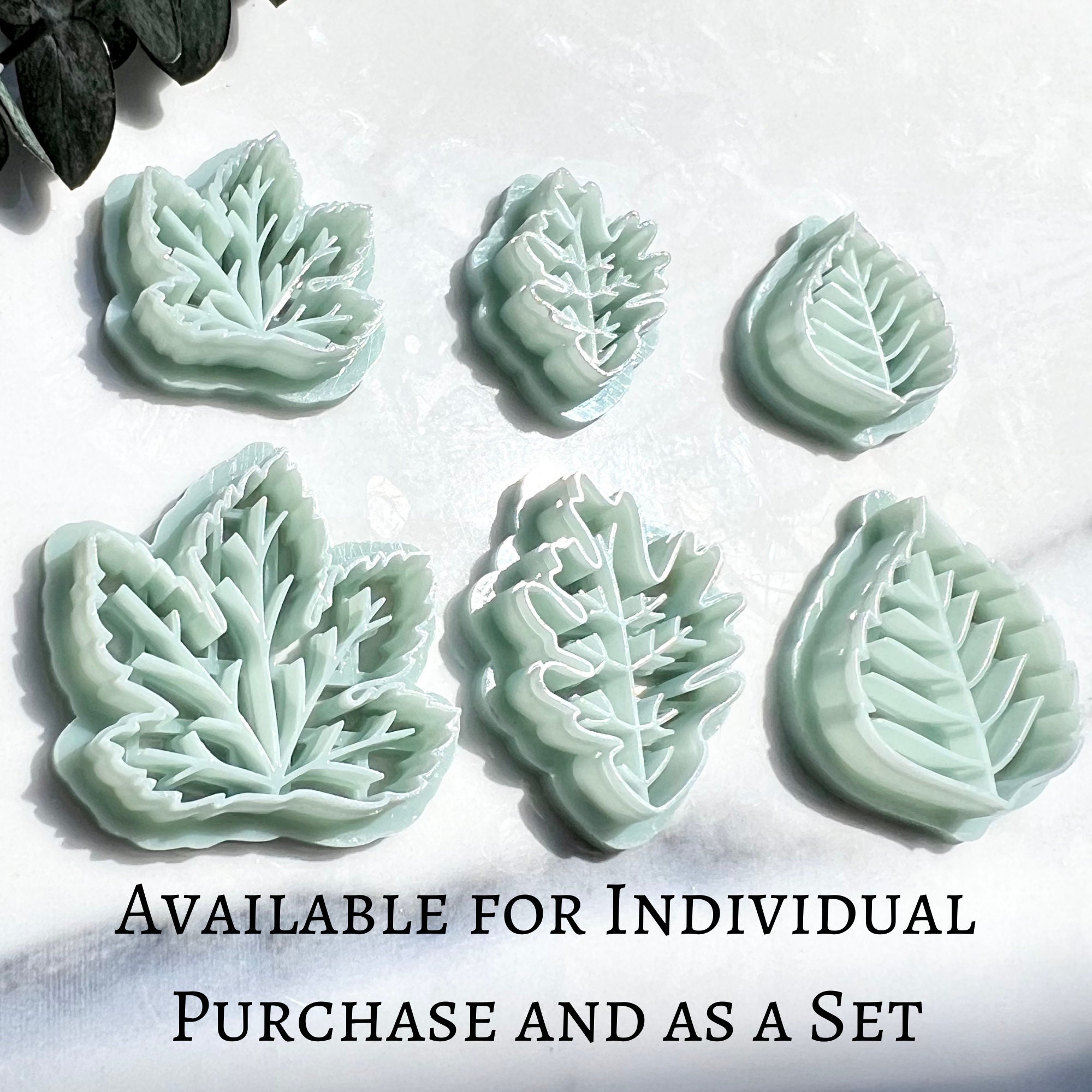 Leaf Clay Cutter Set Embossed Detail Cutters for Polymer Clay Leaves ...