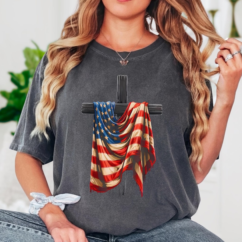 American Flag Cross Christian PNG, Faith Digital Download, Religious ...