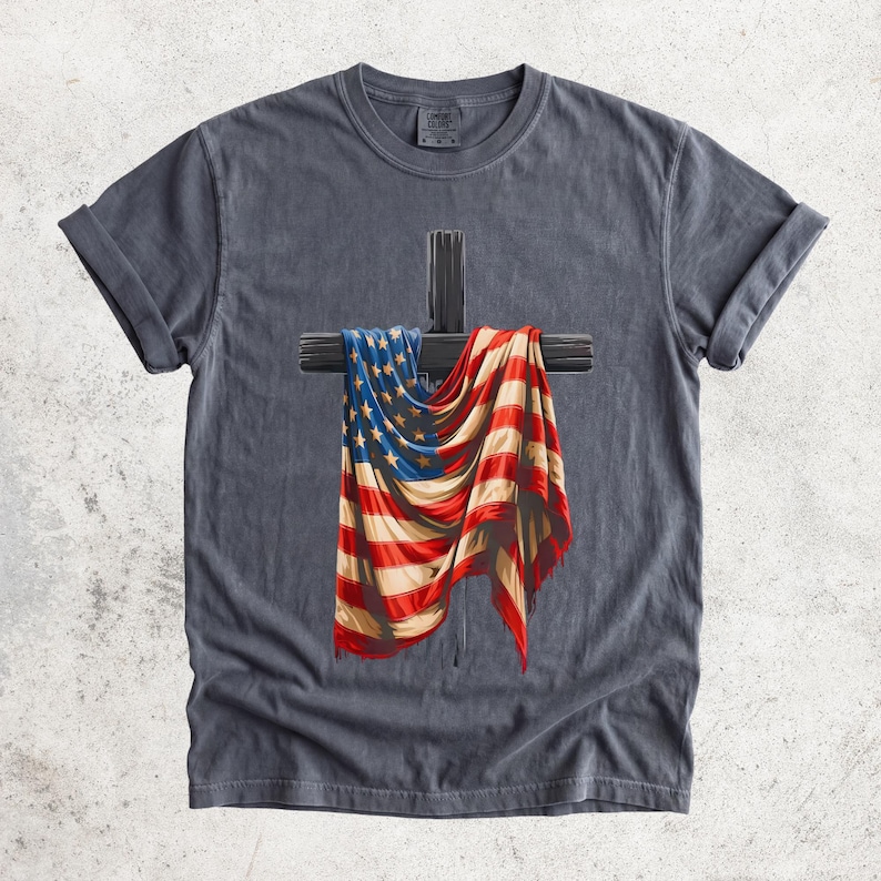 American Flag Cross Christian PNG, Faith Digital Download, Religious ...