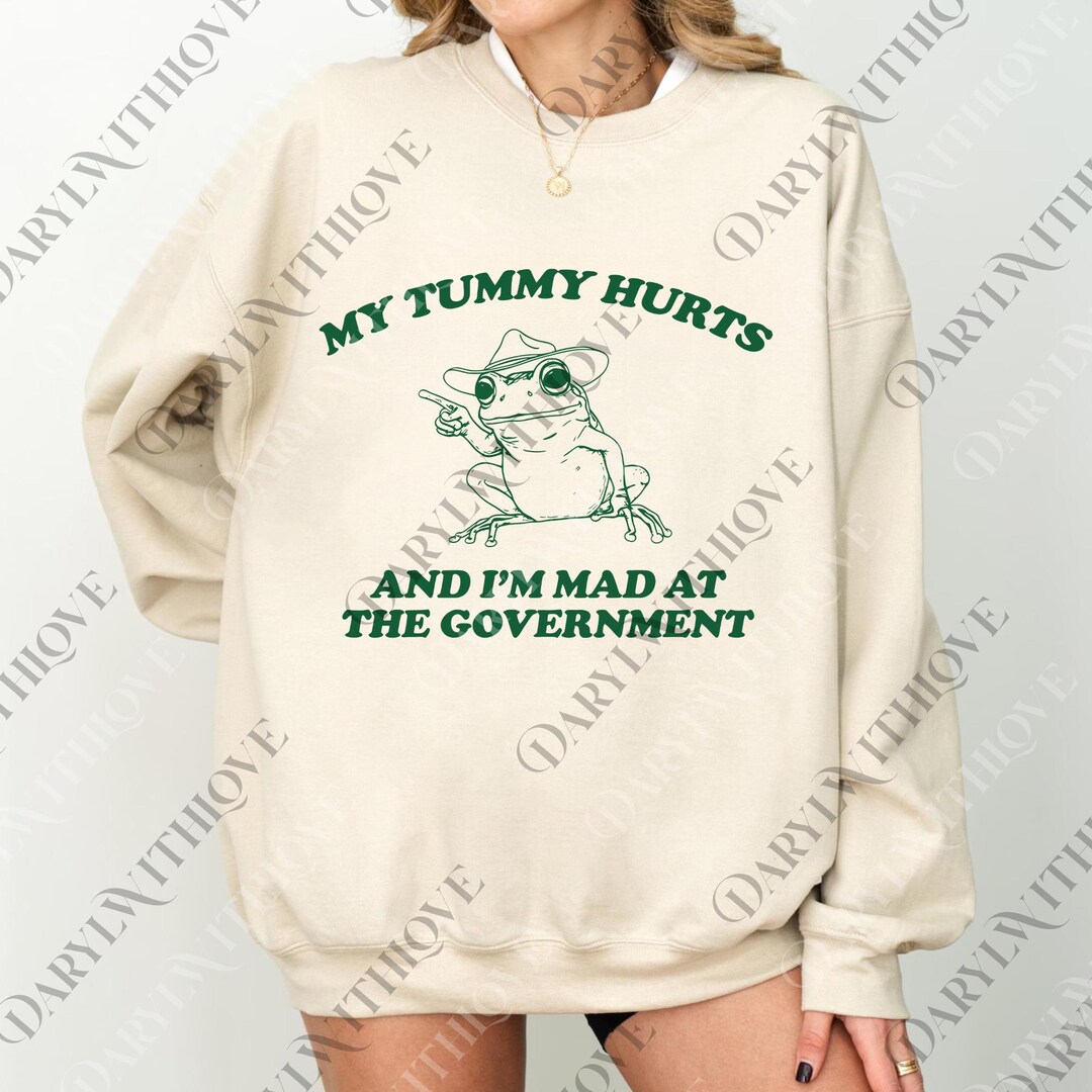 My Tummy Hurts and I'm Mad at the Government Frog Png, Dank Meme Quote ...