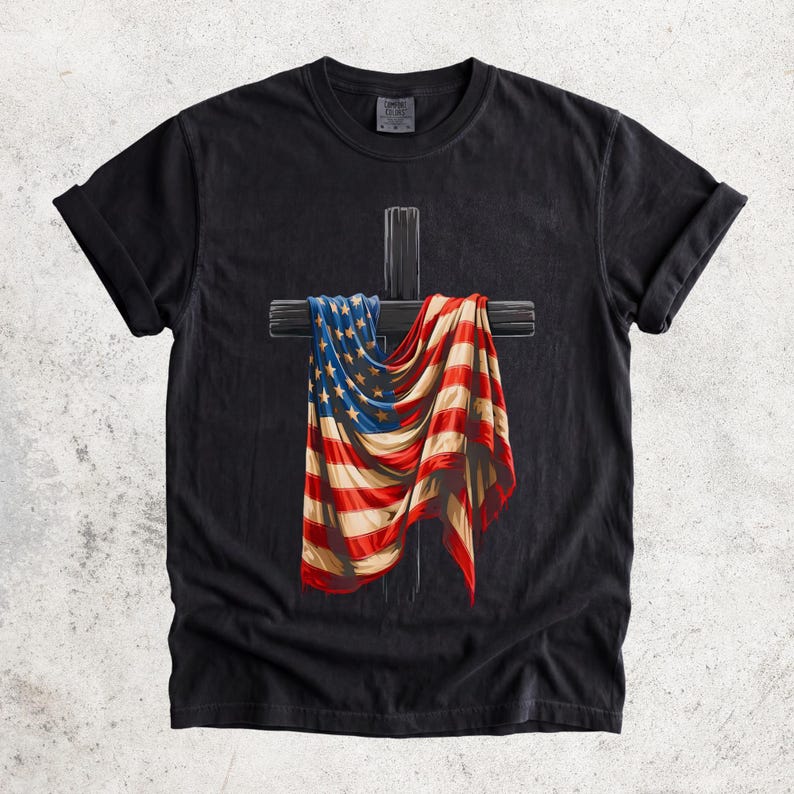 American Flag Cross Christian PNG, Faith Digital Download, Religious ...