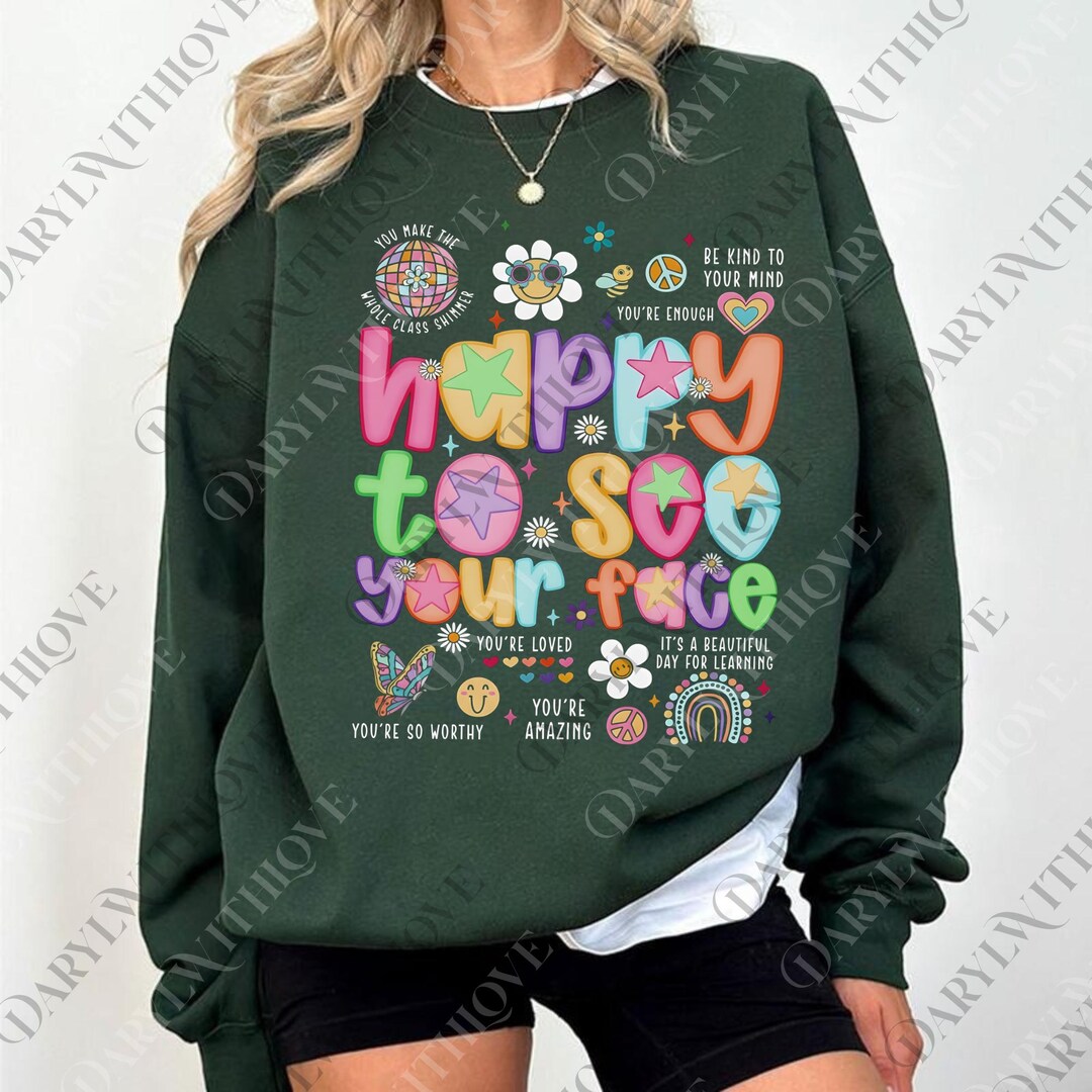 Happy to See Your Face Teacher Png, Hand Drawn Colorful Doodle Digital ...