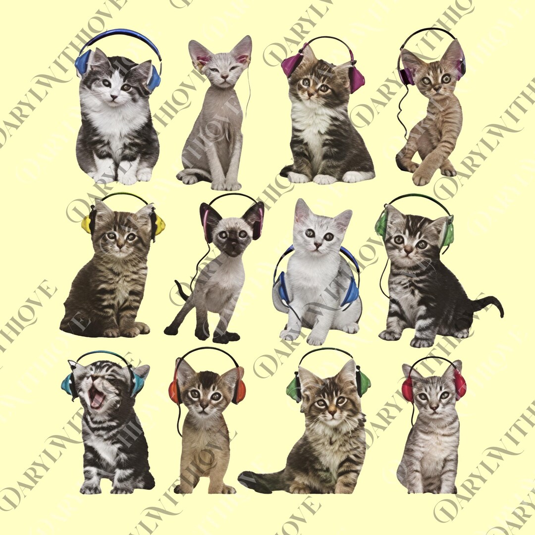 Cats Headphone Svg File, Unisex Vintage Graphic Png, Gothic Grunge Y2k ...