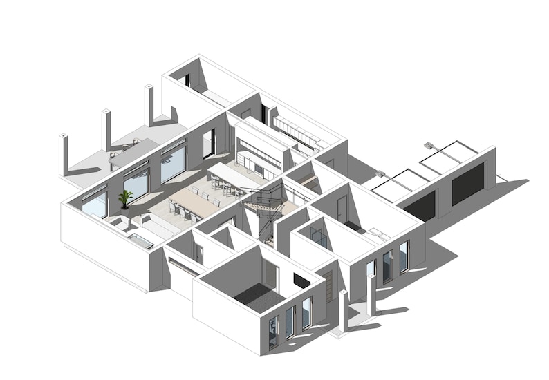 Residential Revit Model | Parametric Cabinets, Kitchen Island, Tables ...