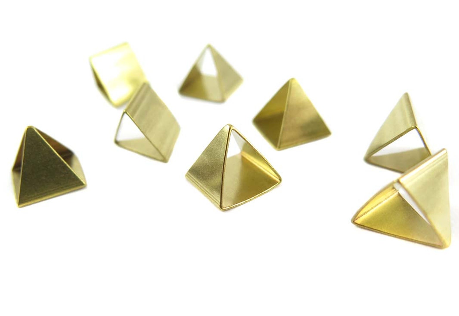 Raw Brass Tapered Pyramid Triangle Tube Charms 6x K104-A - Etsy