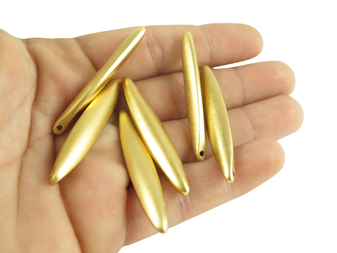 Vintage Matte Gold Plated Oval Stick Pendants 2x V268 - Etsy