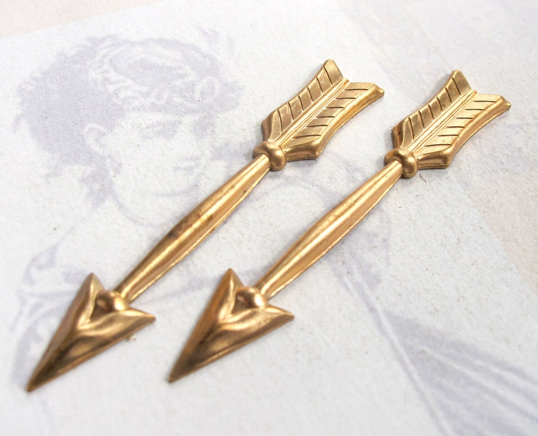 Brass Arrow Pendants 4X V378 - Etsy