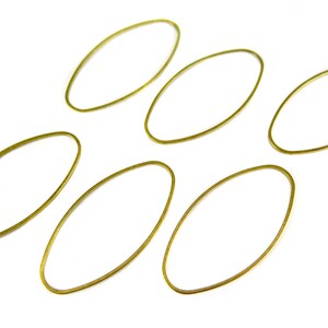 Large Raw Brass Oval Shape Wire Charms 20x K208-A - Etsy