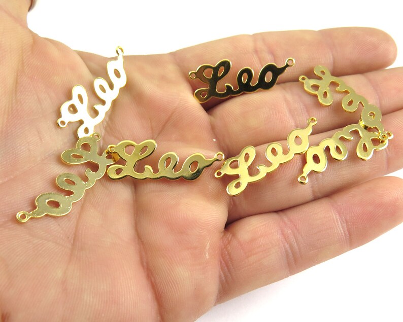 Gold Plated Astrological Name Plate Pendants - Leo - (2X) (A608-C) - Etsy