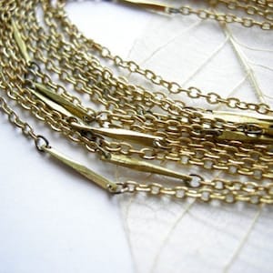 Vintage Brass Bar and Cable Chain Necklaces (4x) (16 Inches) (C528) - Etsy
