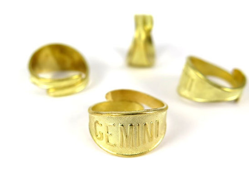 Raw Brass Astrological Sign Ring GEMINI One Size Fits Most - Etsy