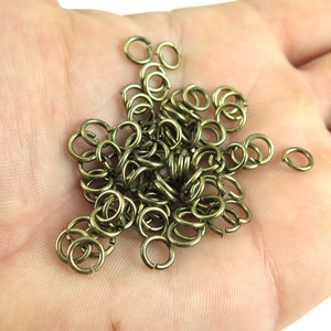 Antiqued Brass 6mm Round Jump Rings - 12 Grams (approximately 100x) (19 ...