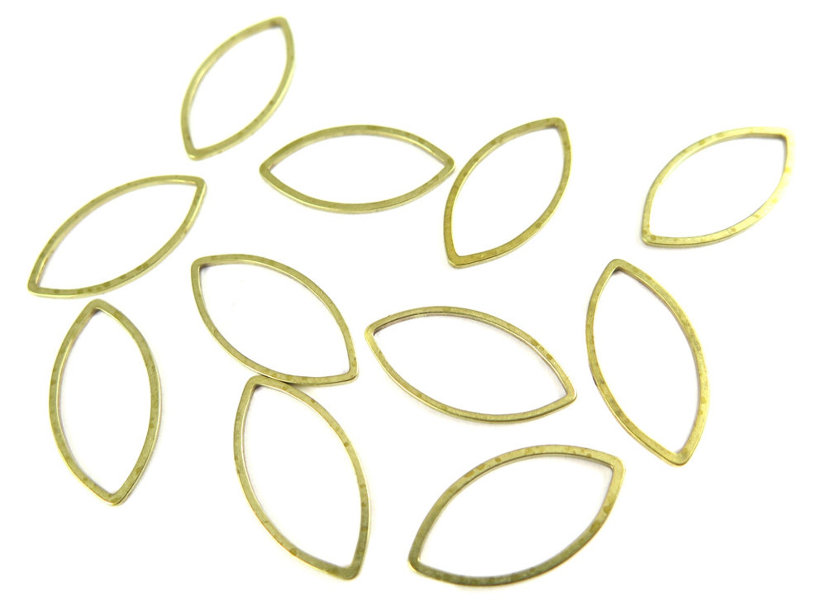 Large Raw Brass Pointed Oval Shape Wire Charms 24x K219-A | Etsy