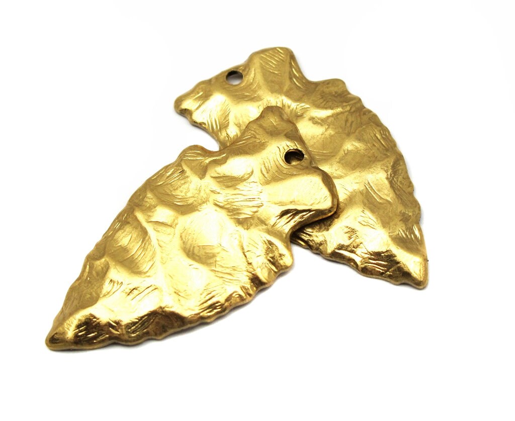 Large Brass Arrowhead Pendants 2X M650-A - Etsy