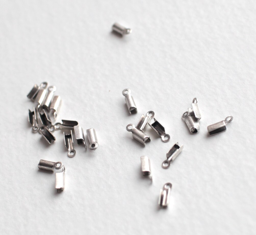 Silver Plated Fold Over Crimps 48X F547 SALE 50% Off - Etsy