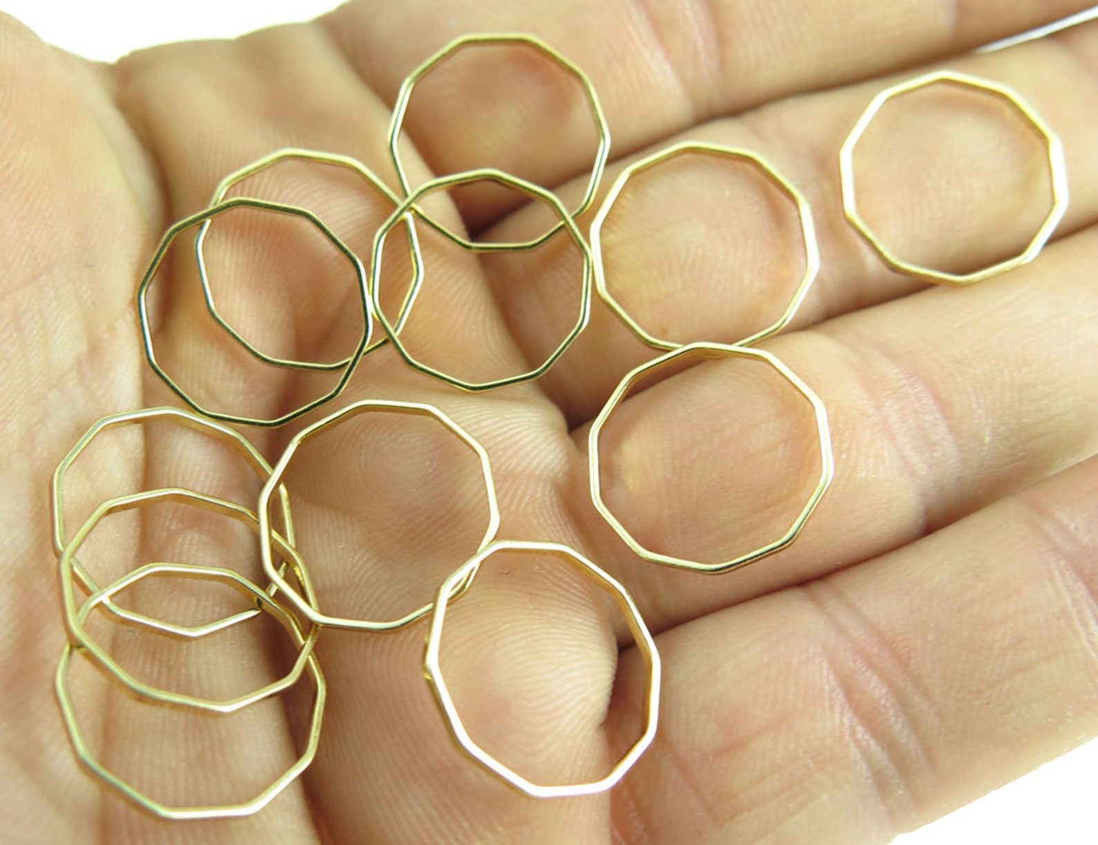 Gold Plated Decagon Shape Wire Charms 12x K212-C - Etsy