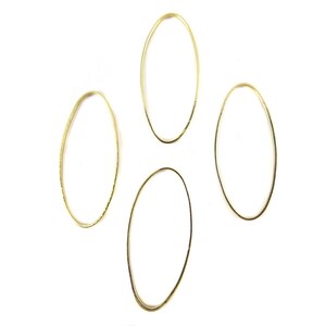 Gold Plated Oval Shape Wire Charms 12x K204-C - Etsy