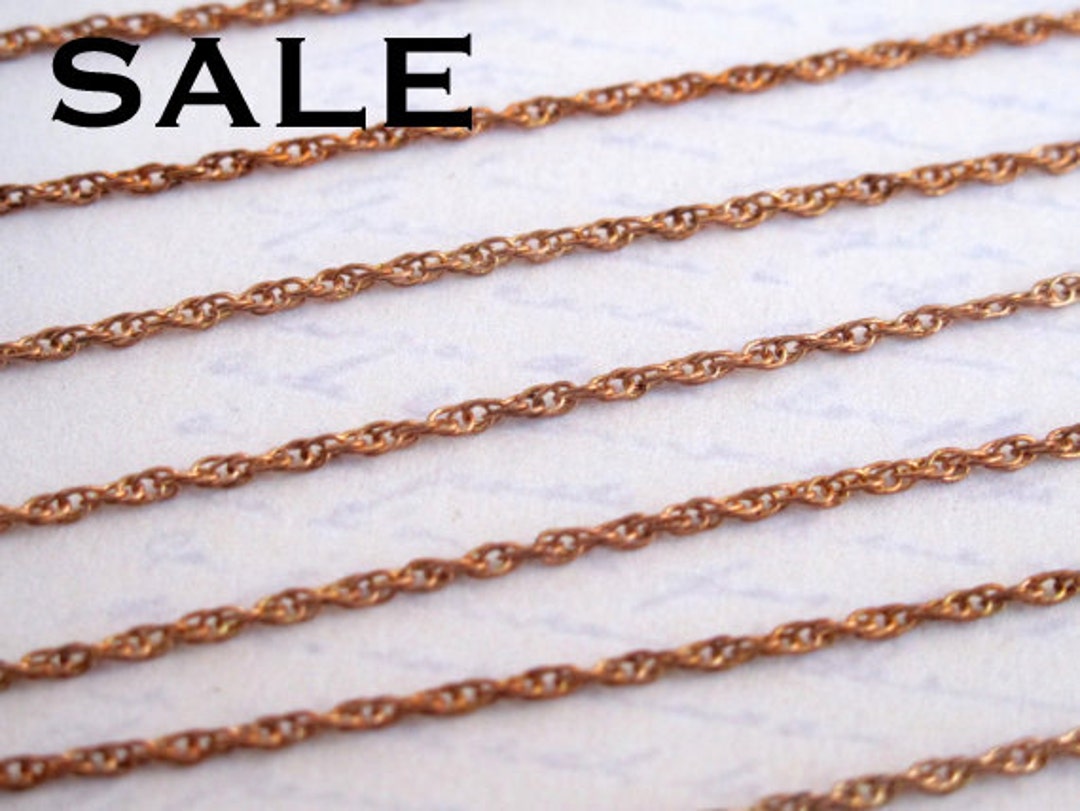Vintage Red Brass Rope Chain -soldered (5 Feet) (CP213-A) SALE - 25% ...