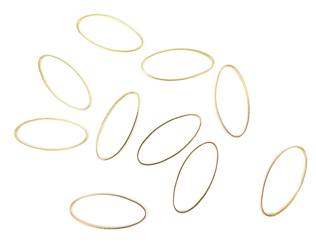 Gold Plated Oval Shape Wire Charms 12x K204-C - Etsy