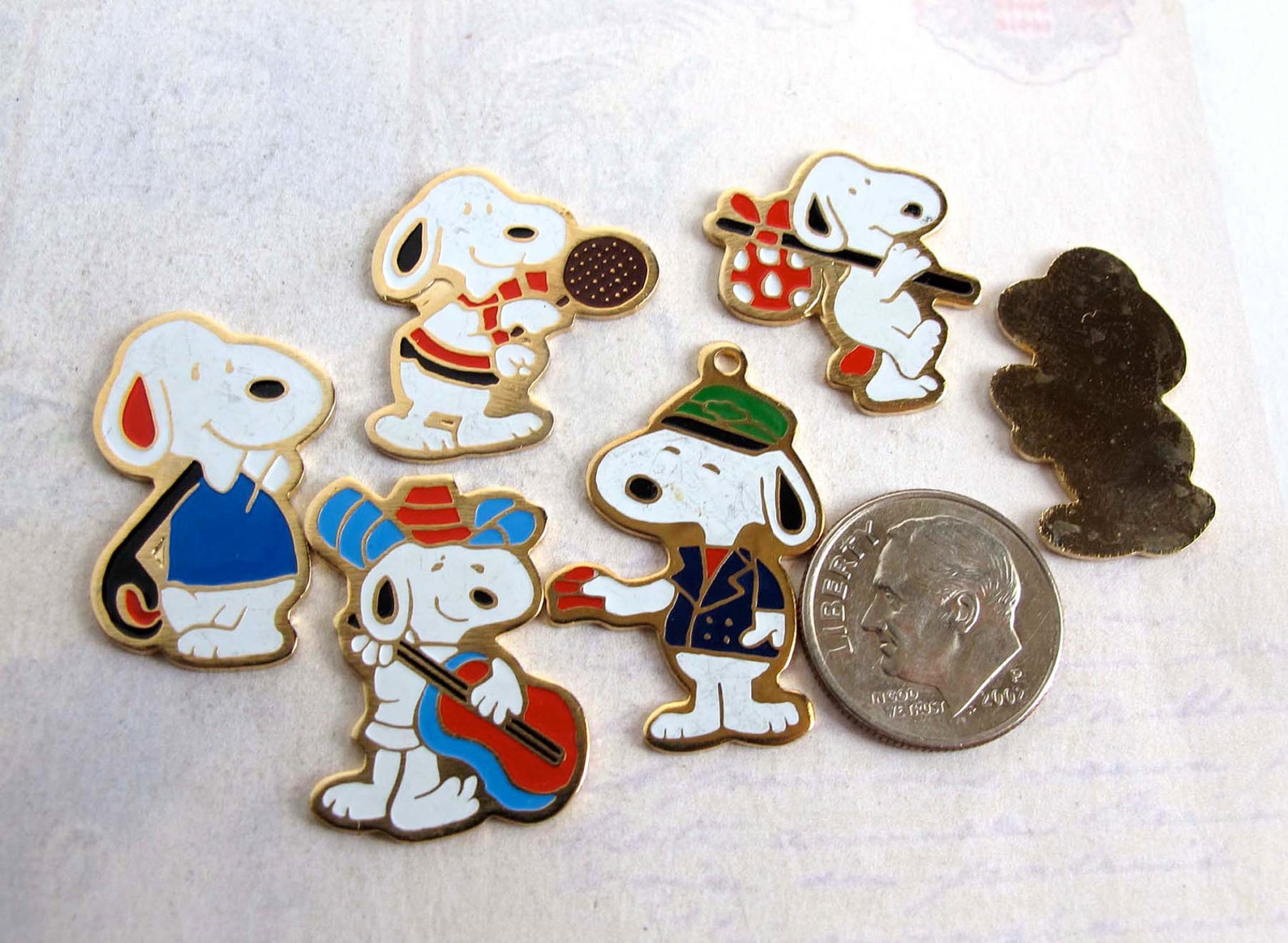 Vintage Snoopy Enamel Components 6X E521 SALE 25% Off - Etsy