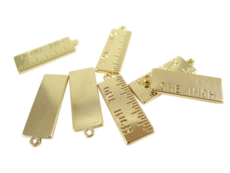 Gold Plated One Inch Ruler Pendants (2X) (K601-C) - Etsy