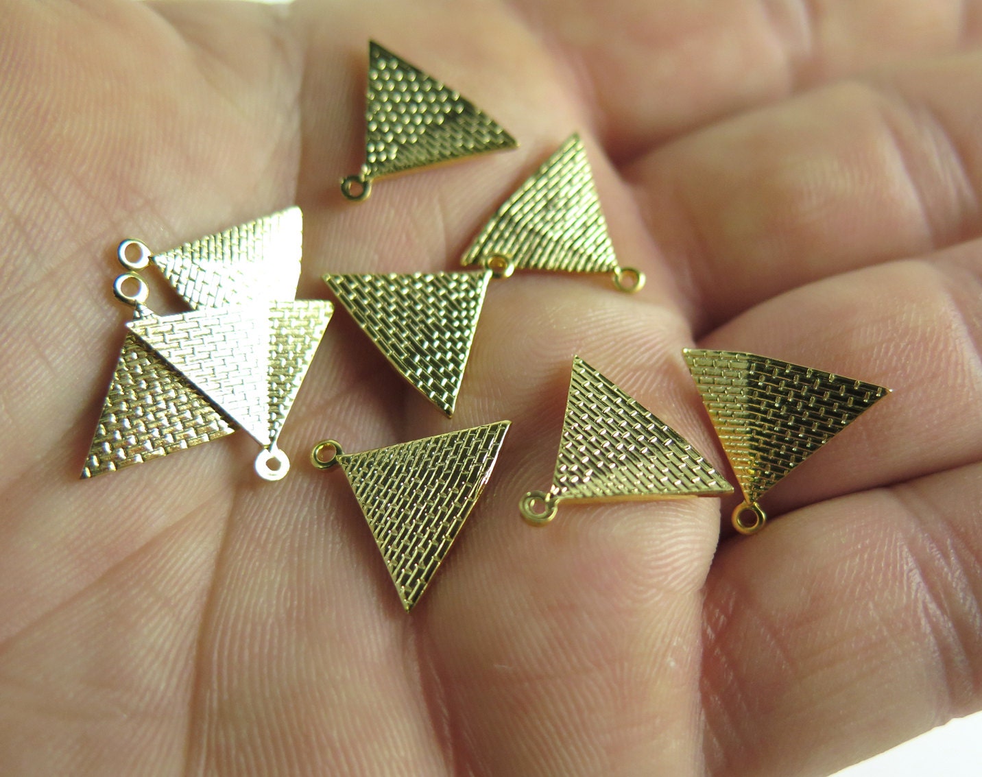 Gold Plated Pyramid Charms 2X M605-C | Etsy