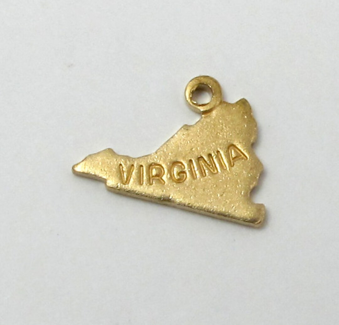 Engraved - Tiny Raw Brass Virginia State Charms (6X) (A445-A) - Etsy