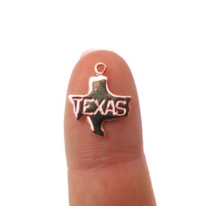 Engraved Tiny ROSE Gold Plated on Raw Brass Texas State Charms (2X ...