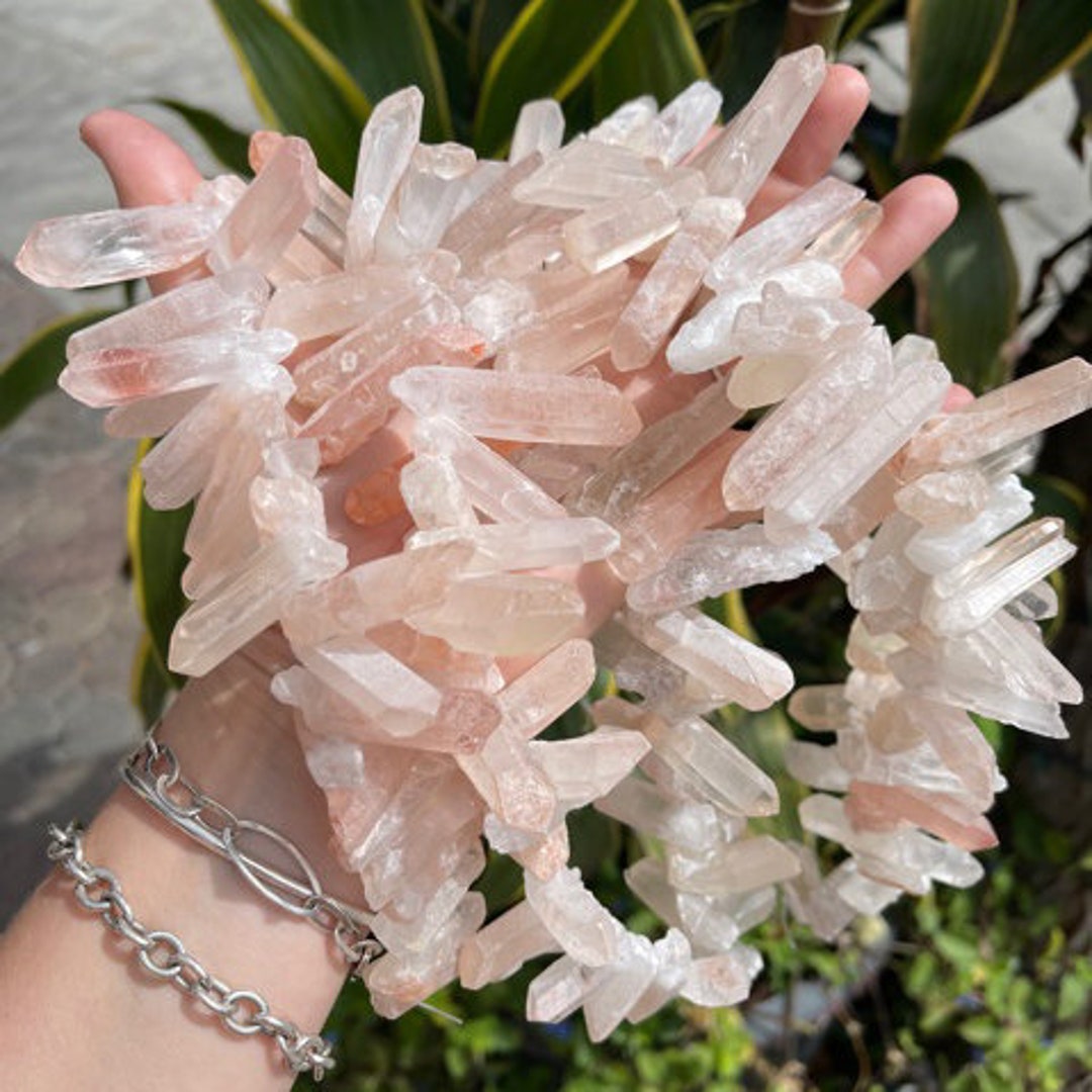 Matte Pink Champagne / Peach Rough Quartz Beads 6x NS816 - Etsy