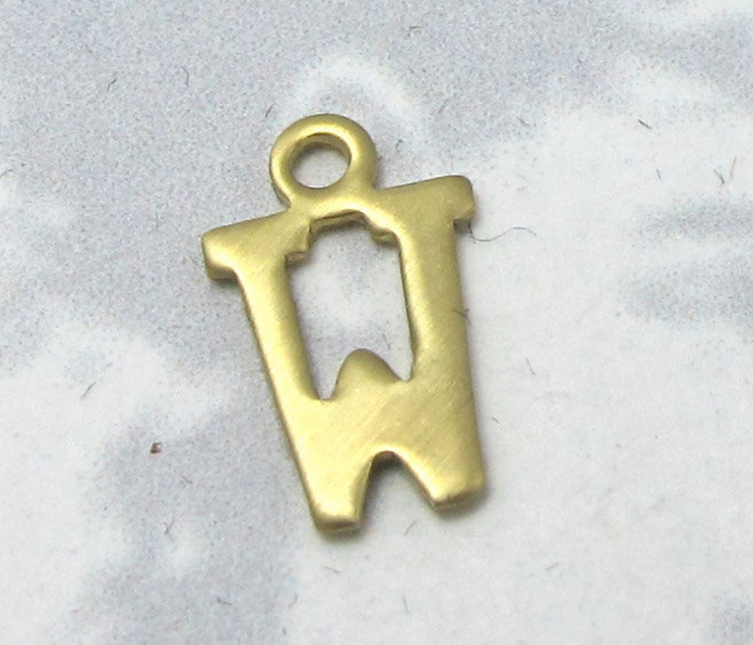 Raw Brass Letter W Charms (10X) (A522) - Etsy