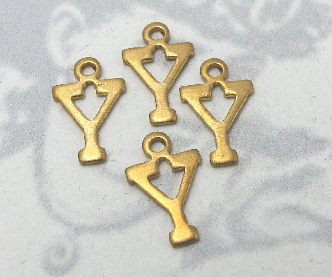 Raw Brass Letter Y Charms 10X A524 - Etsy