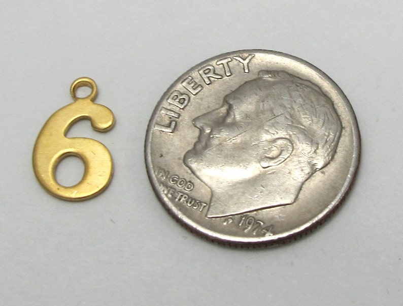 Raw Brass Number 6 Charms (10X) (A533) - Etsy
