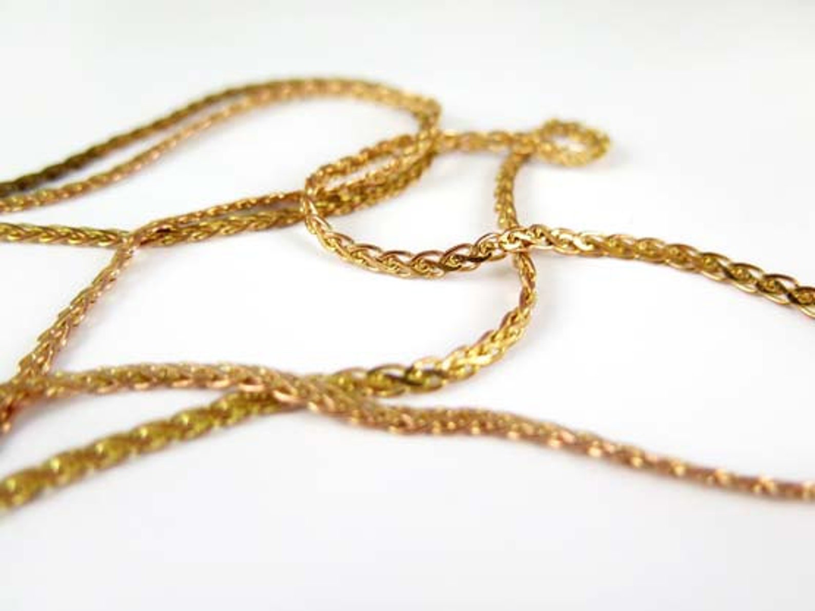 Unique Vintage Shiny Brass Pretzel Chain 4 feet CP228 | Etsy