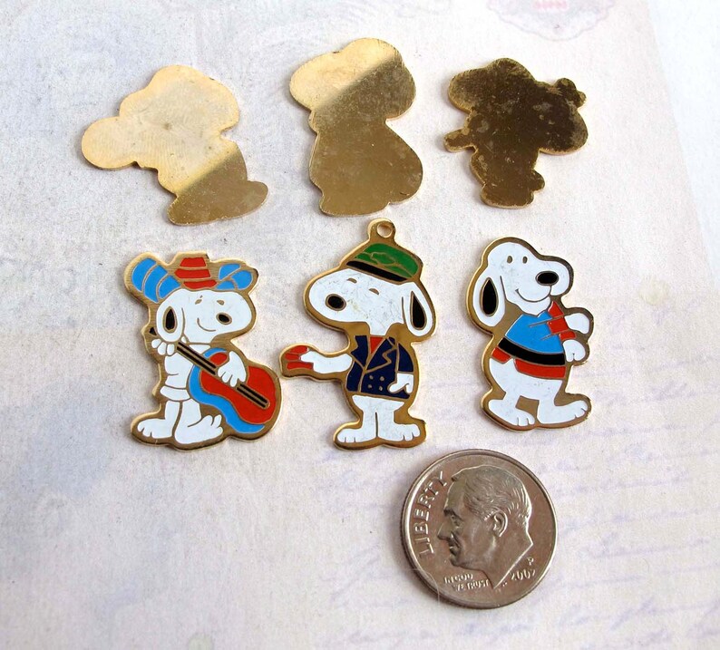 Vintage Snoopy Enamel Components 6X E521 SALE 25% Off - Etsy
