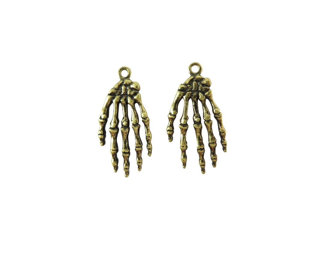Antiqued Brass Skeletal Anatomical Hand Charms (2x) (K632-E) - Etsy